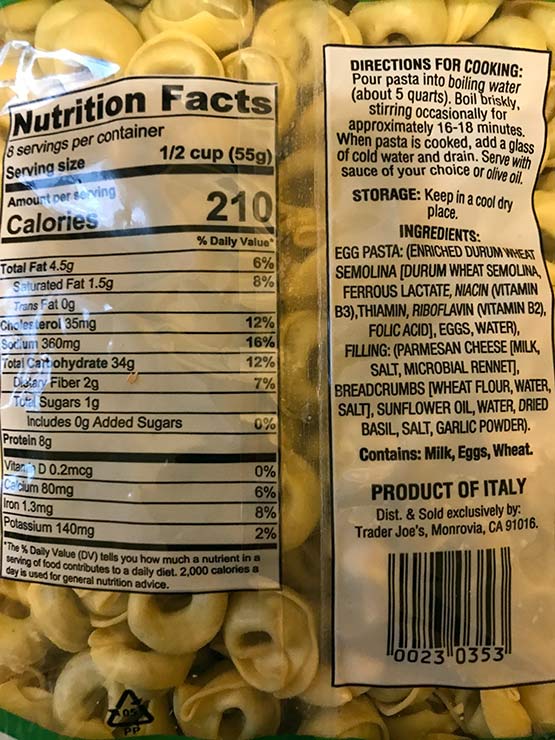 TJ’s TORTELLINI with pesto filling (dried pasta) | Trader Joe’s Rants ...